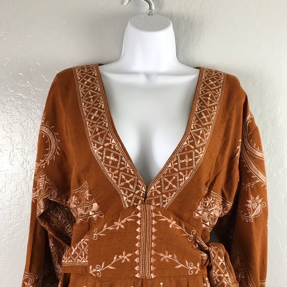 Free People | Pants & Jumpsuits | Free People Azalia Romper Brown ...